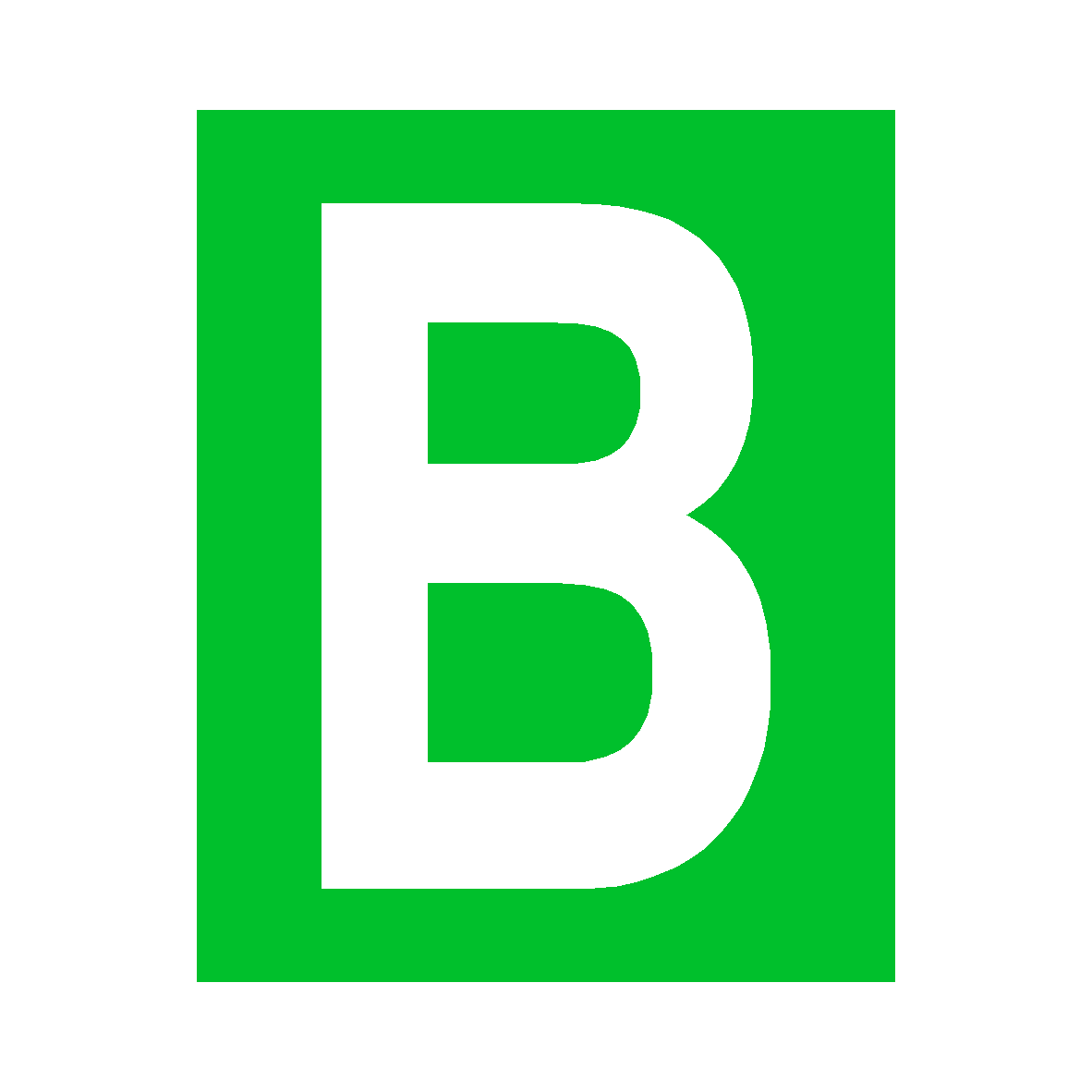 Green Letter B Sticker | Safety-Label.co.uk
