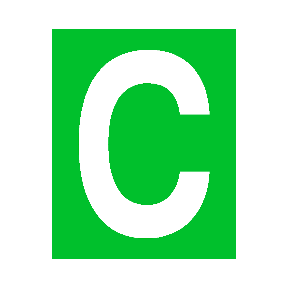 Green Letter C Sticker | Safety-Label.co.uk