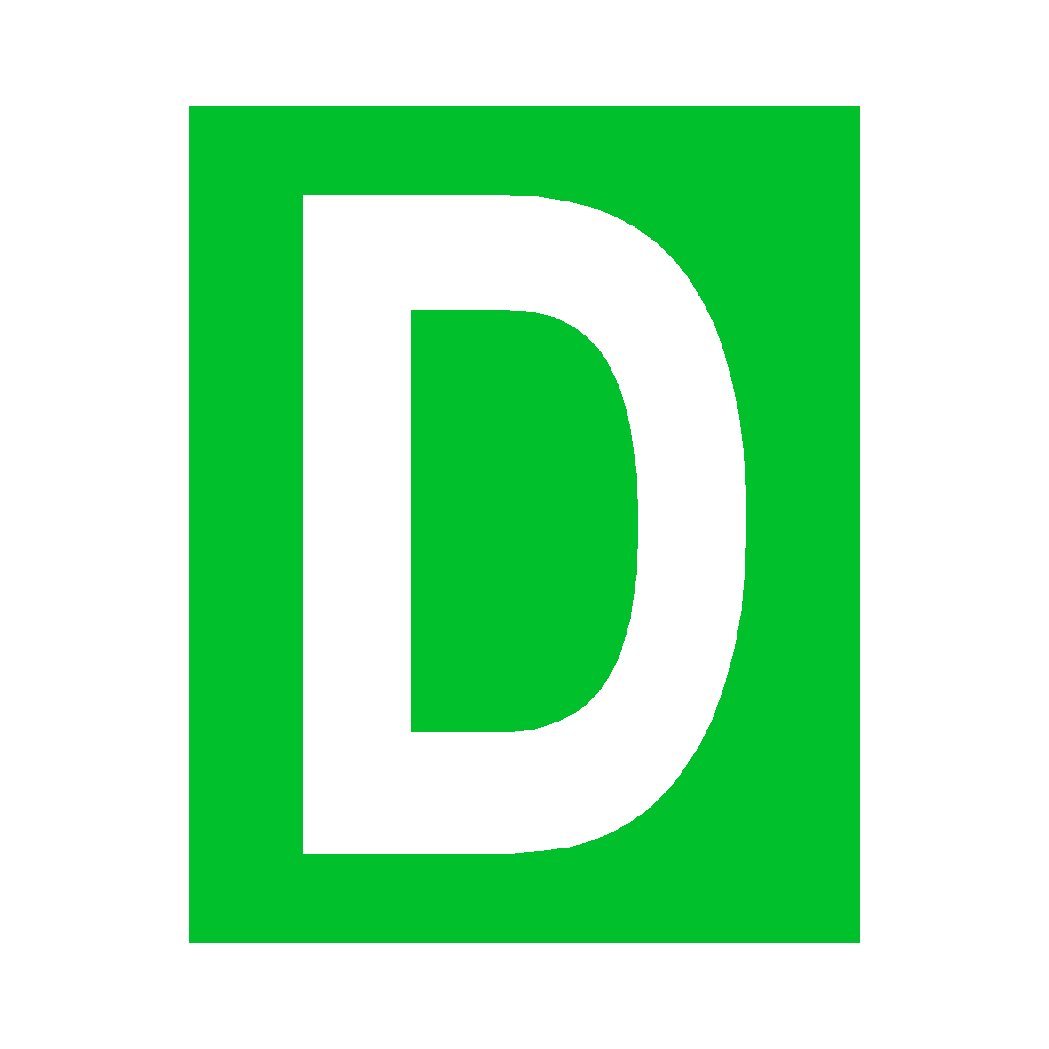 Green Letter D Sticker