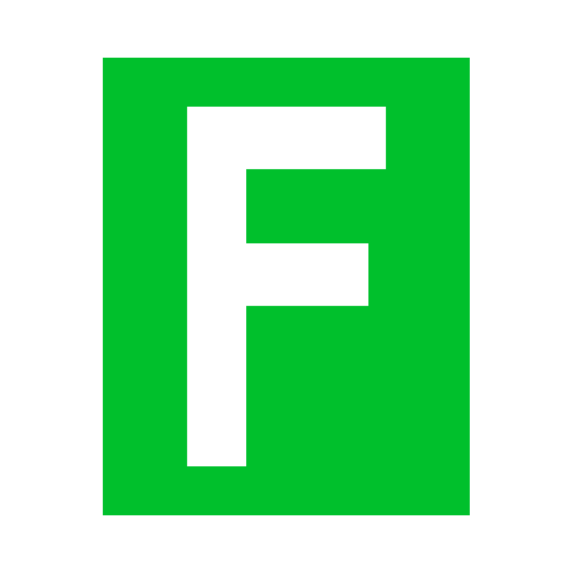 Green Letter F Sticker | Safety-Label.co.uk