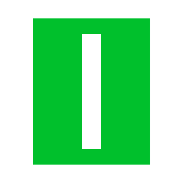 Green Letter I Sticker