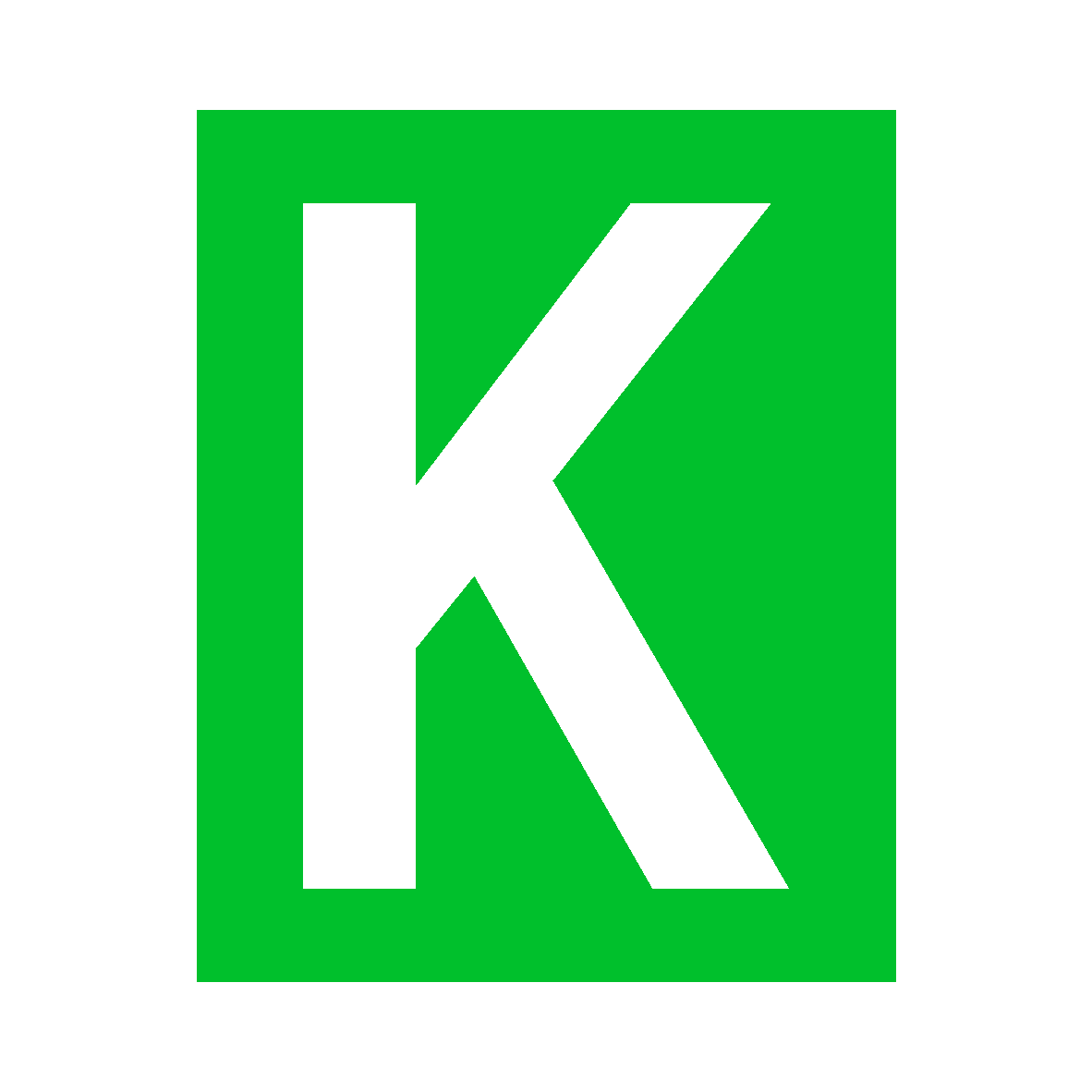 Green Letter K Sticker | Safety-Label.co.uk