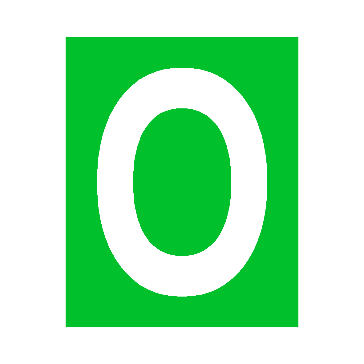 Green Letter O Sticker | Safety-Label.co.uk