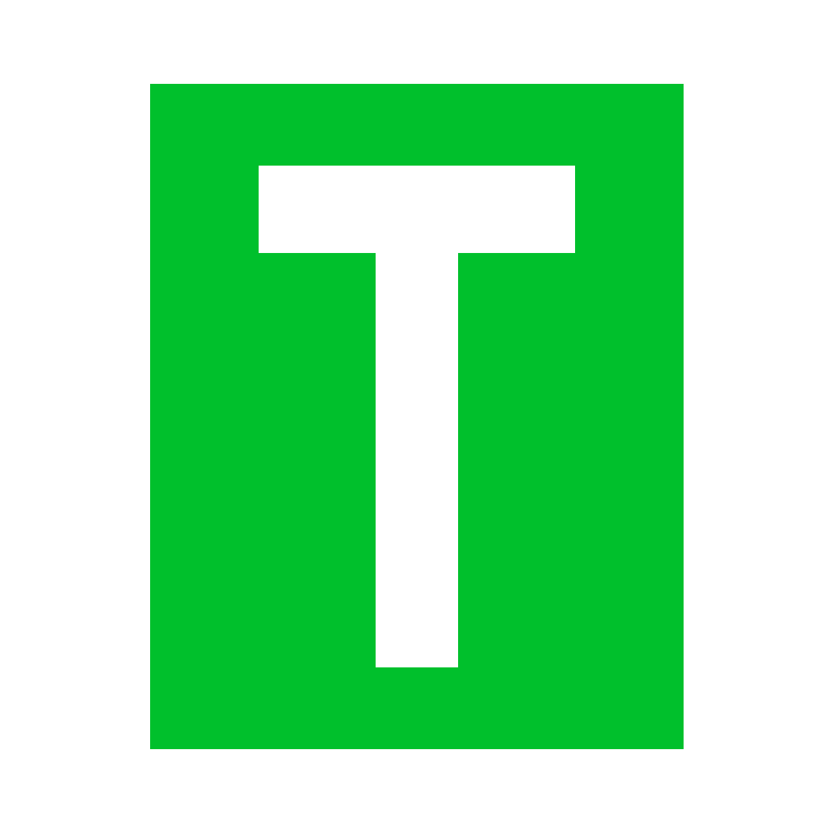 Green Letter T Sticker | Safety-Label.co.uk