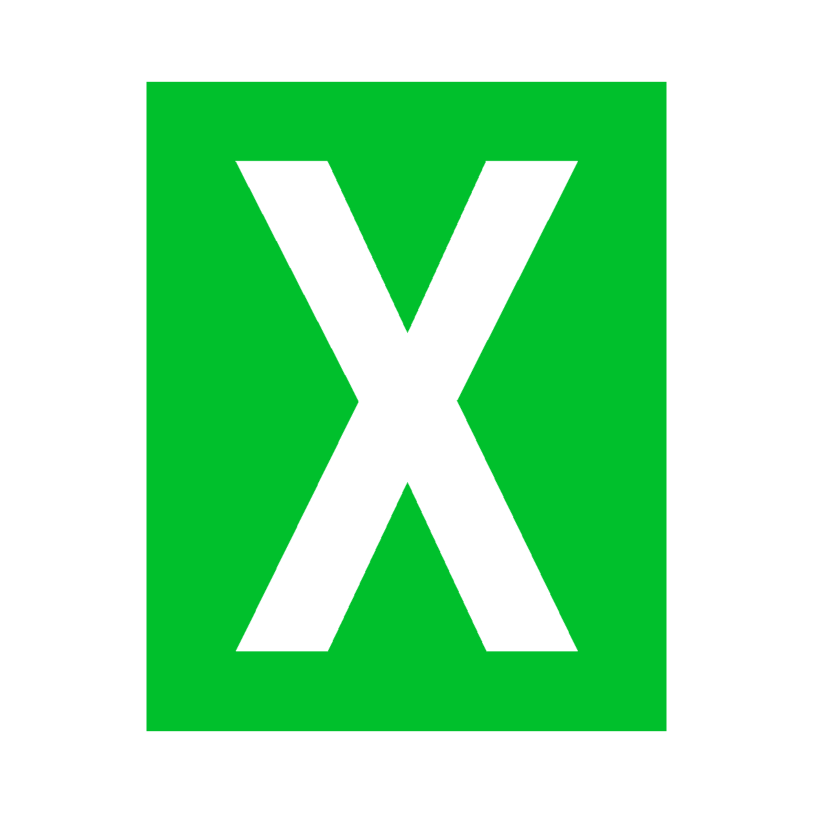 Green Letter X Sticker | Safety-Label.co.uk