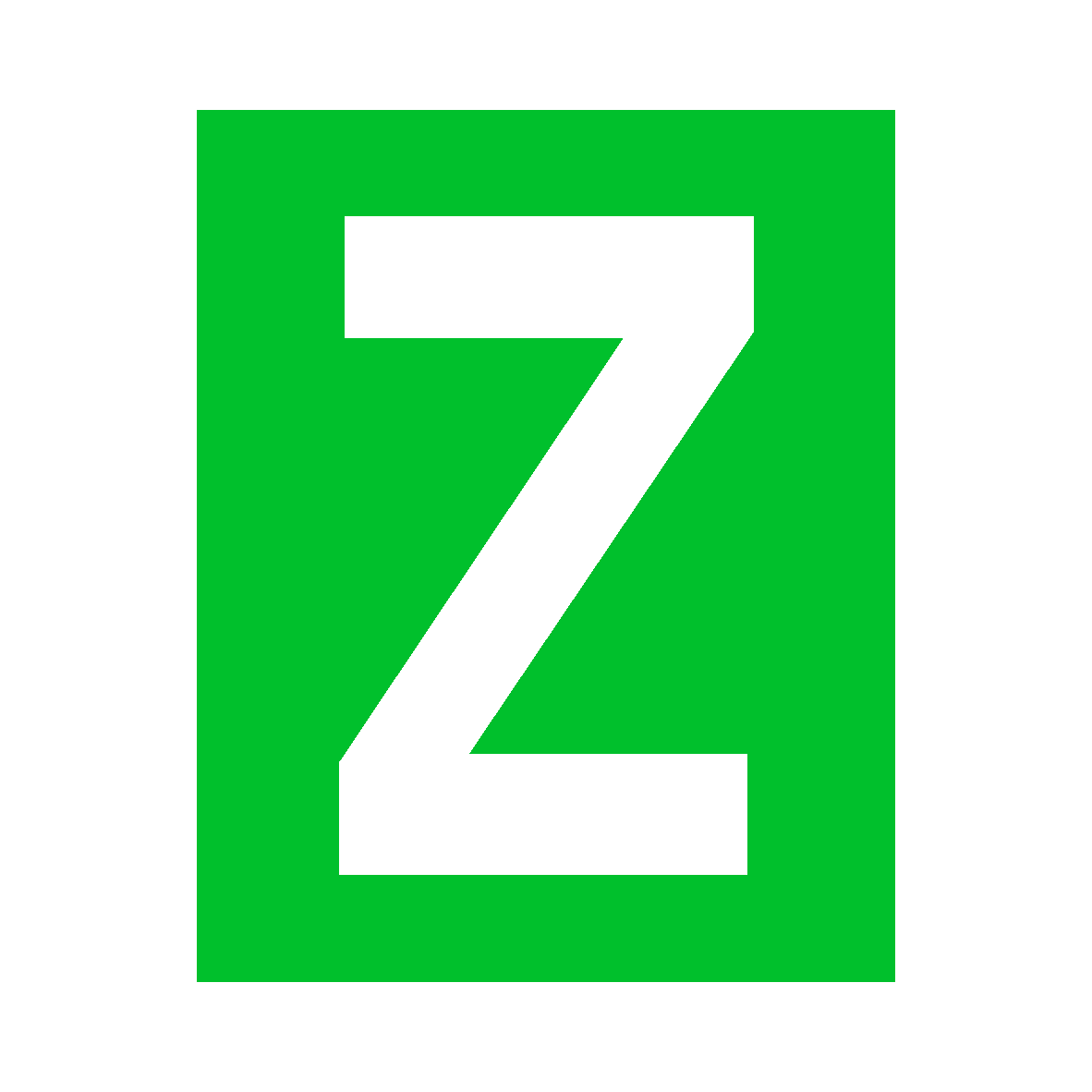 Green Letter Z Sticker | Safety-Label.co.uk