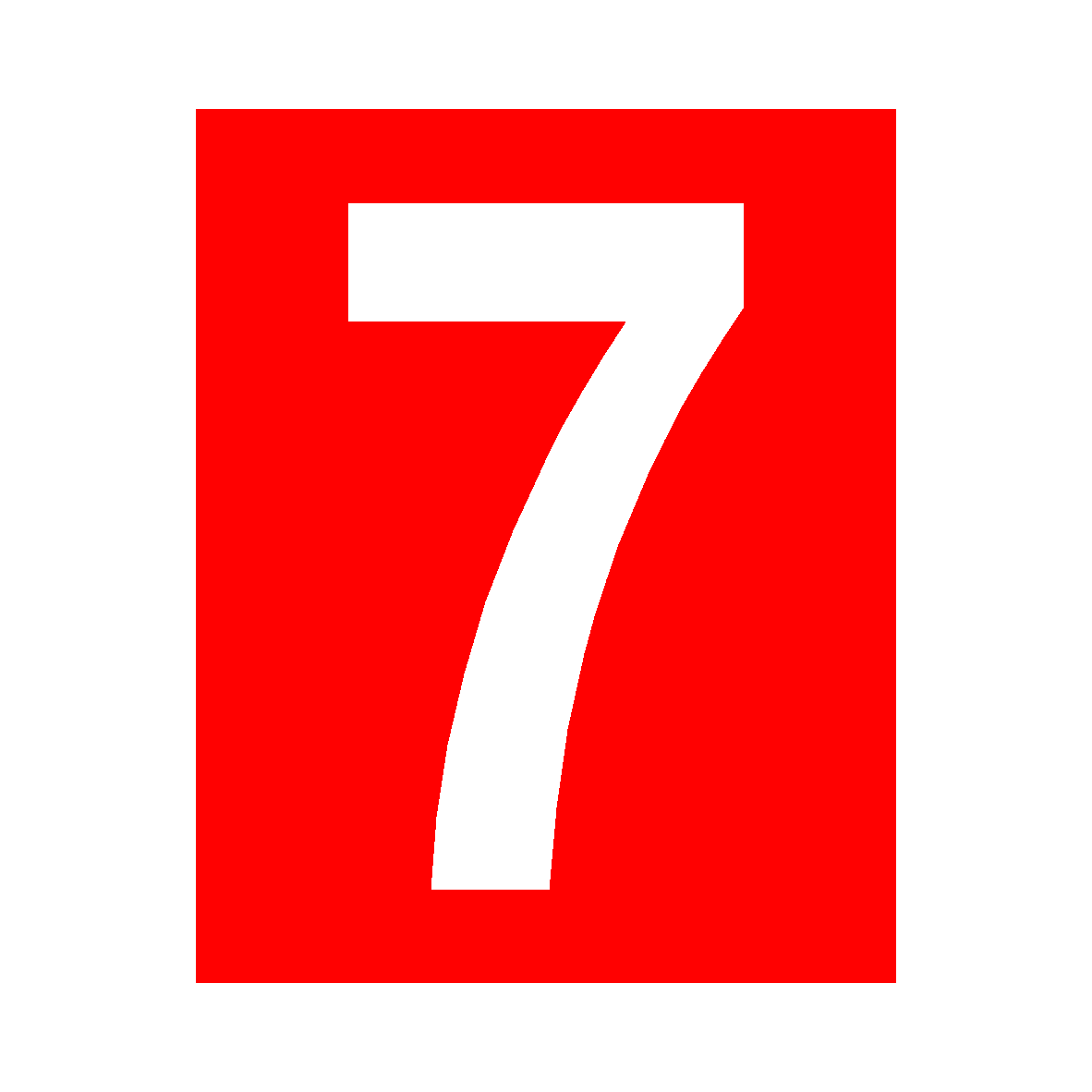 Red Number 7 Sticker