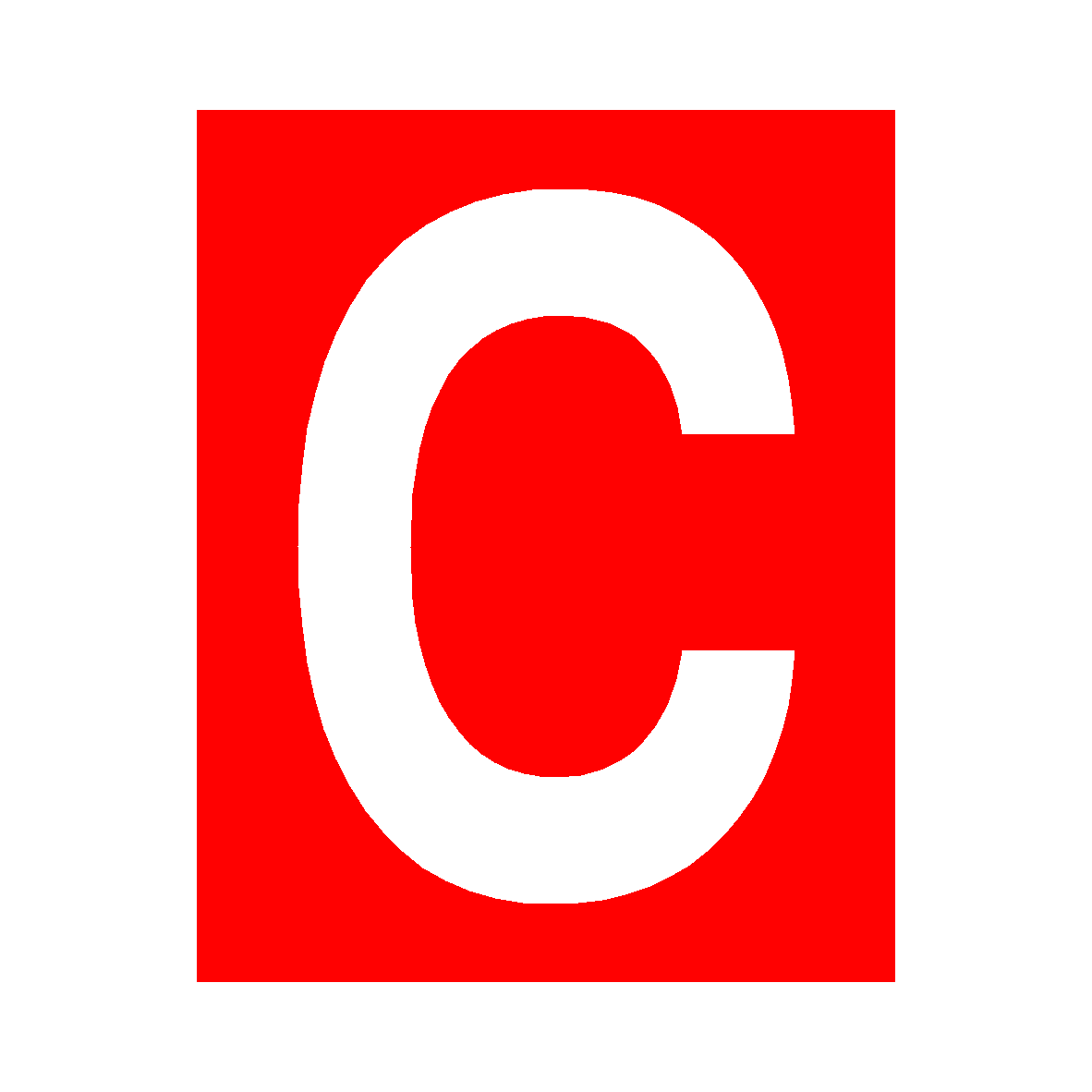 Red Letter C Sticker | Safety-Label.co.uk