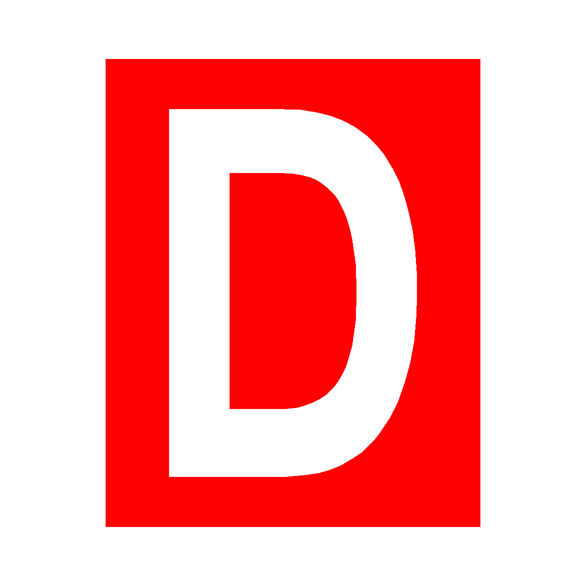 Red Letter D Sticker | Safety-Label.co.uk