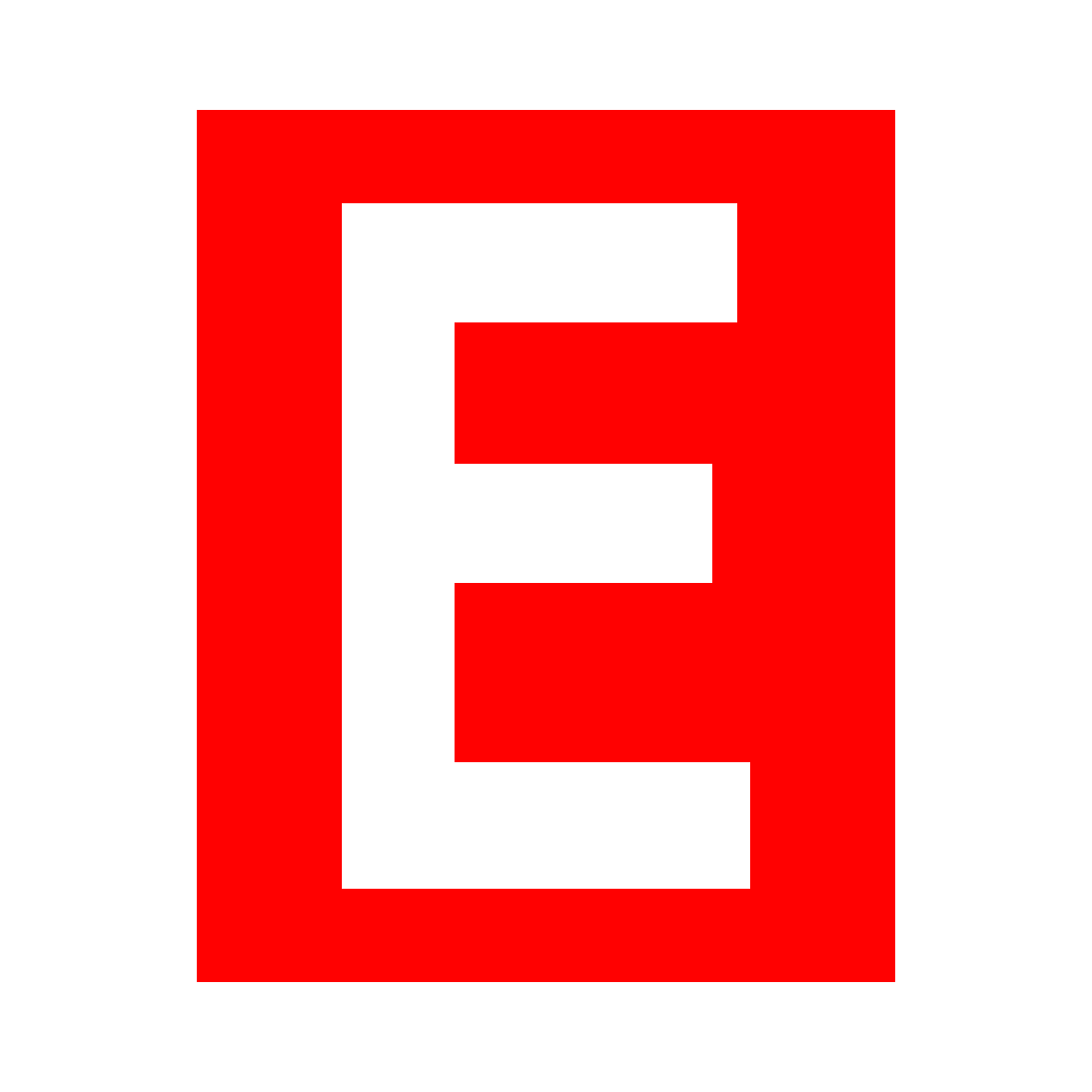 Red Letter E Sticker | Safety-Label.co.uk