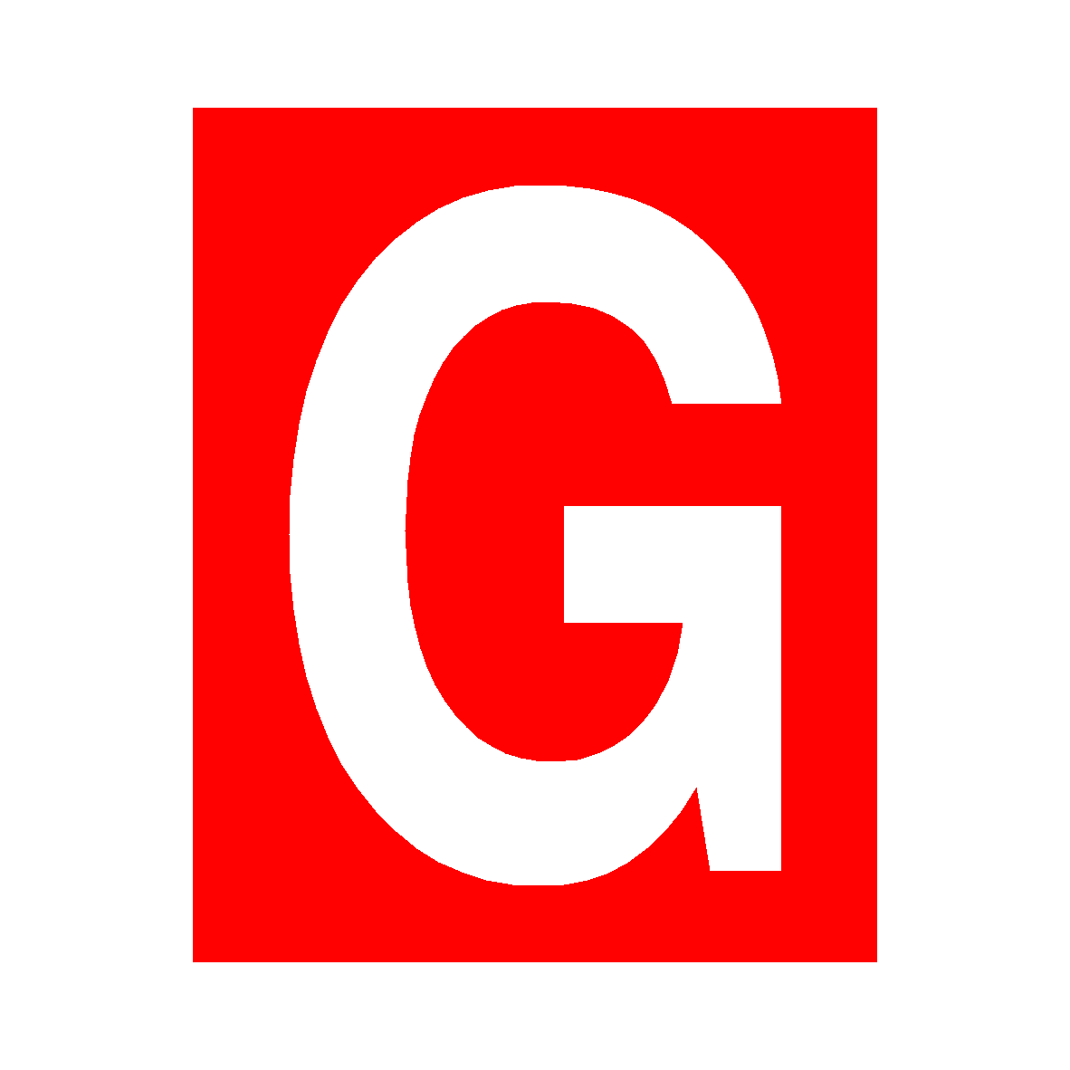 Red Letter G Sticker | Safety-Label.co.uk