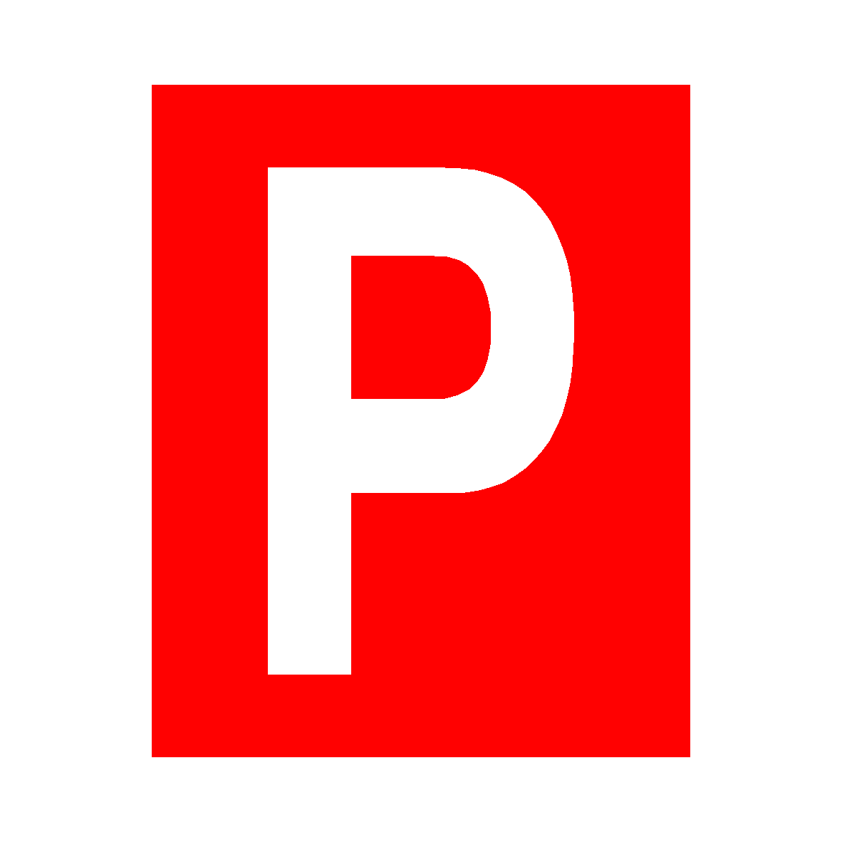 Red Letter P Sticker | Safety-Label.co.uk