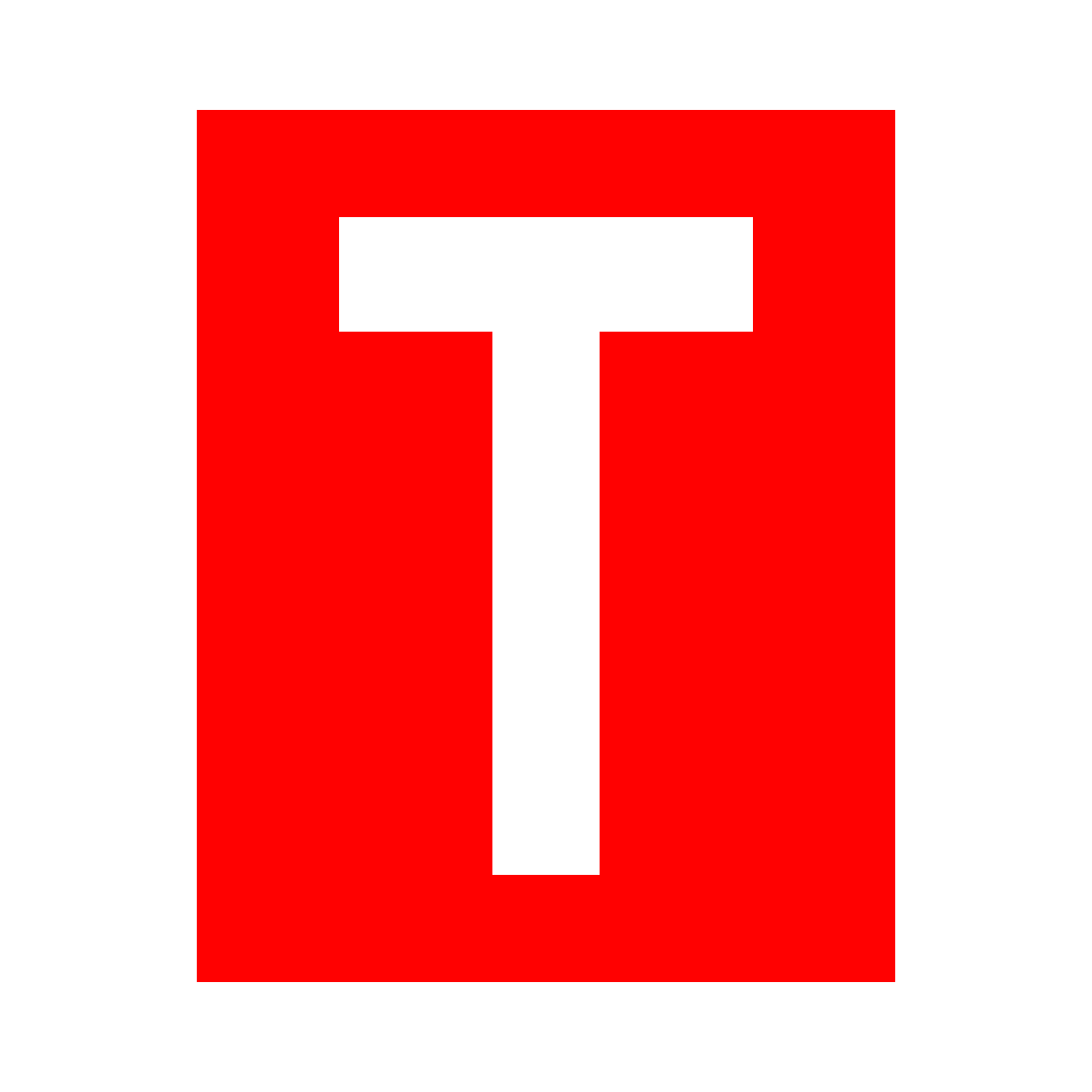 Red Letter T Sticker | Safety-Label.co.uk