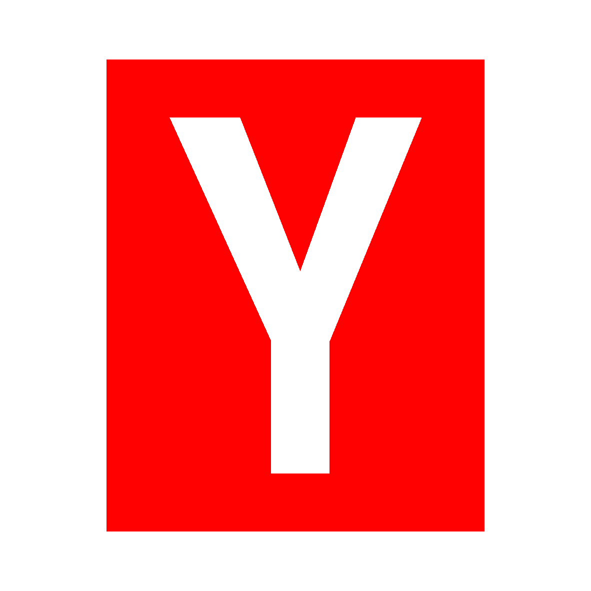 Red Letter Y Sticker | Safety-Label.co.uk