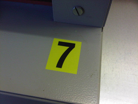 Yellow Number 7 Sticker | Safety-Label.co.uk